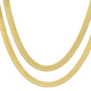 metaltree98 hip hop 14k gold plated 9 mm 24" / 30" double herringbone chain