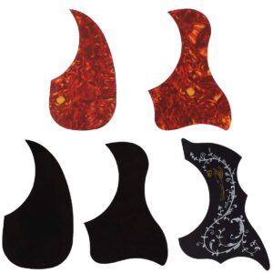 pakala66 acoustic guitar pickguard pack of 5, hummingbird and water shaped self adhesive