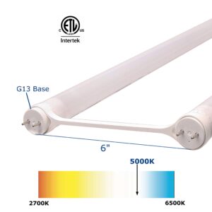 ELB Electronics LEDT8-17-850-B-FHF U6 10-Pack LEDT8-17-850-B-FHF U6, Plug and Play LED 6" U-Bend lamp, 17.5W, 5000K (Daylight), T8 and T12 Ballast Compatible, ETL Listed, White (Pack of 10)