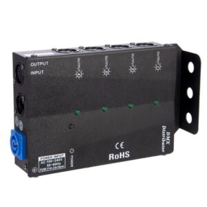 mfl. 4-way isolated dmx splitter amplifier distributor with 3-pin outputs