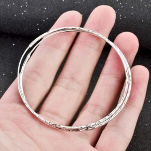 POPLYKE 925 Sterling Silver Circle Endless Hoop Earrings for Women (40MM Hoop Earrings)