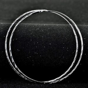 POPLYKE 925 Sterling Silver Circle Endless Hoop Earrings for Women (40MM Hoop Earrings)