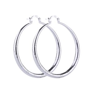 sosuo women fashion 925 sterling solid silver ear stud hoop earrings wedding jewelry (1.58 inch), one size