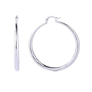 SOSUO Women Fashion 925 Sterling Solid Silver Ear Stud Hoop Earrings Wedding Jewelry (1.58 inch), One Size