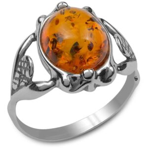 ian and valeri co. amber sterling silver classic round ring