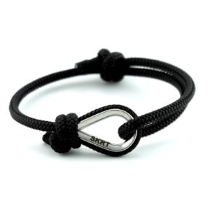 Shkertik Adjustable Nautical Bracelet for Adventure Seekers, Handmade Rope Bracelet for Men and Women, Life-Proof Nautical Rope Bracelet, Stylish Rope Bracelets to Tell Your Unique Story, Black