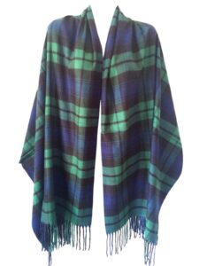 ny golden fashion women oversized scottish clan tartan plaid cashmere feel shawl wrap winter scarf (green tartan)