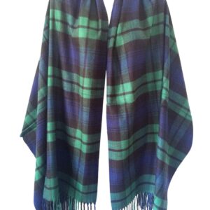 NY GOLDEN FASHION Women Oversized Scottish Clan Tartan Plaid Cashmere Feel Shawl Wrap Winter Scarf (Green Tartan)