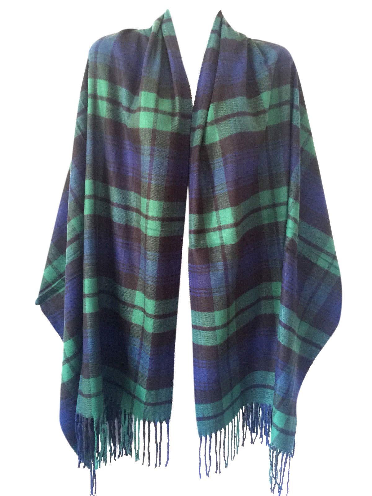 NY GOLDEN FASHION Women Oversized Scottish Clan Tartan Plaid Cashmere Feel Shawl Wrap Winter Scarf (Green Tartan)