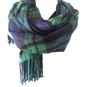 NY GOLDEN FASHION Women Oversized Scottish Clan Tartan Plaid Cashmere Feel Shawl Wrap Winter Scarf (Green Tartan)