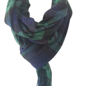 NY GOLDEN FASHION Women Oversized Scottish Clan Tartan Plaid Cashmere Feel Shawl Wrap Winter Scarf (Green Tartan)