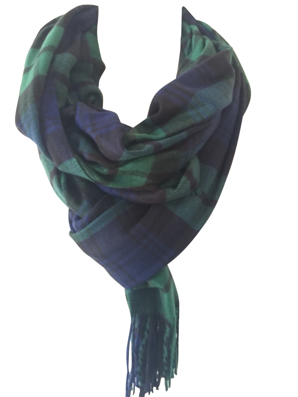 NY GOLDEN FASHION Women Oversized Scottish Clan Tartan Plaid Cashmere Feel Shawl Wrap Winter Scarf (Green Tartan)