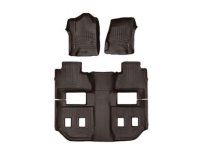 weathertech custom fit floorliners for suburban, yukon xl - full set (47607-1-3), cocoa