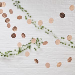 ginger ray rose gold metallic garland bunting for weddings or parties - beautiful