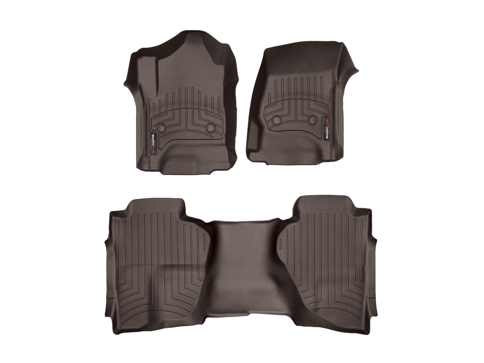 WeatherTech Custom Fit FloorLiners for Silverado 1500, Silverado 2500HD/3500HD, Silverado LD 1500, Sierra 1500, Sierra 1500 Limited, Sierra 2500HD/3500HD - 1st & 2nd Row (477221-475423), Cocoa