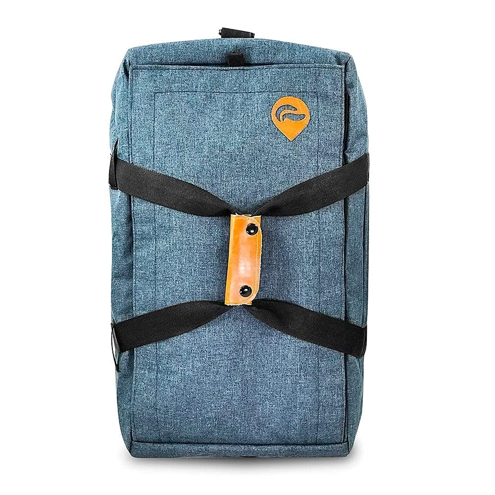 Skunk Hybrid Backpack/Duffle Navy Denim - Smell Proof - Weather Resistant- With Combo Lock US PATENT NUMBER D819327