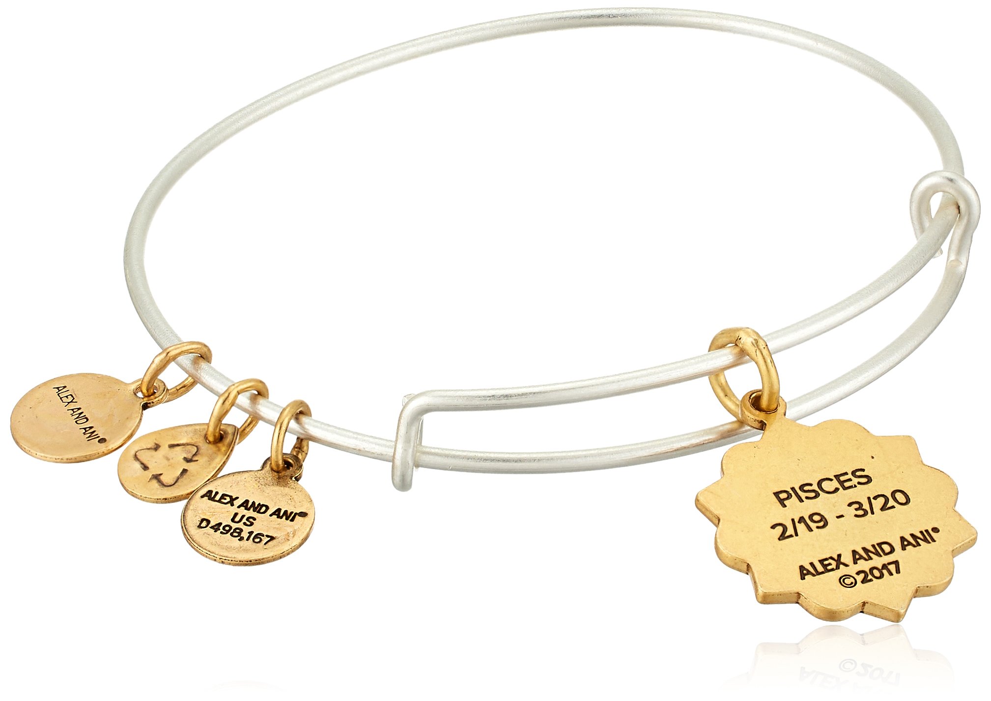 Alex and Ani Women's Pisces Two Tone Bangle Bracelet