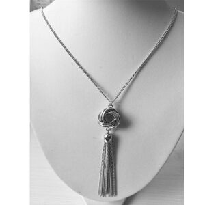 Multi Link Tassel End Statement Y Necklace Knot Snake Chain Neck Pendant for Lady