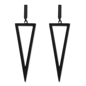 lilie&white fashion women triangle drop dangle earrings geometric jewelry punk gift jet