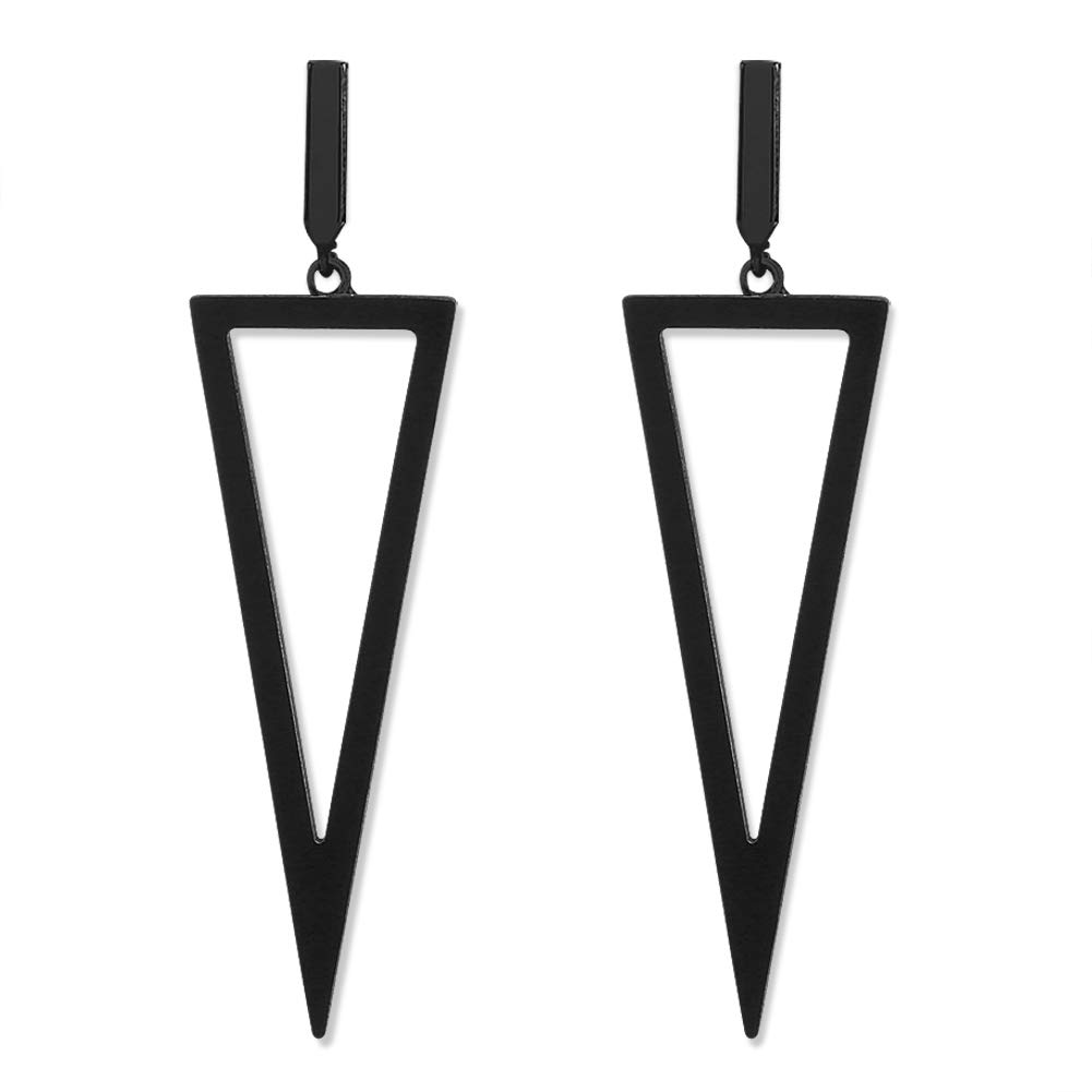 LILIE&WHITE Fashion Women Triangle Drop Dangle Earrings Geometric Jewelry Punk Gift Jet