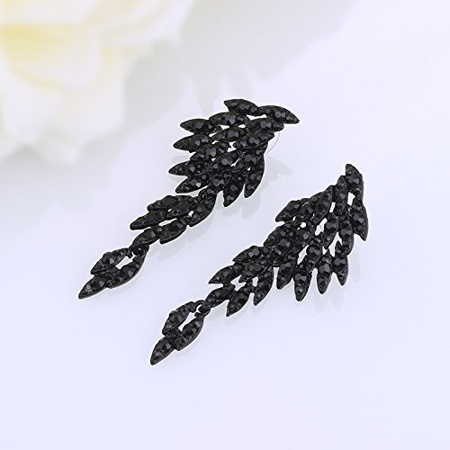 mecresh Vintage Style Wedding Crystal Rhinestone Cluster Chandelier Hollow Dangle Earrings 2022 Fashion Jewelry Black