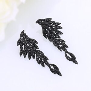 mecresh Vintage Style Wedding Crystal Rhinestone Cluster Chandelier Hollow Dangle Earrings 2022 Fashion Jewelry Black