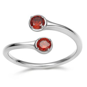 eamti wrap adjustable 925 sterling silver garnet cubic zirconia january birthstone wedding engagement ring