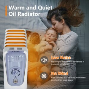 COSTWAY Oil Filled Radiator Heater, 1500W Portable Space Heater with Adjustable Thermostat, 3 Heat Settings, Overheat and Tip-Over Protection, Electric Oil Heater for Living Room Bedroom, Indoor Use