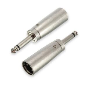 httx xlr to 6.35mm adapter, mono 1/4" 6.35mm male to xlr male connector professional metal construction mic jack plug converter (2-pack)