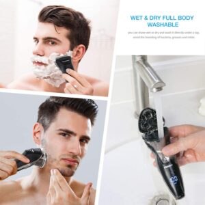 Phisco Electric Shaver Razor for Men with Floating Rotary Razor Ipx7 Led Display Rechargeable Dry/Wet Men's, Electric Shavers for Men Face with Pop-Up Beard Trimmer for Father Day Gifts