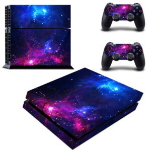 vanknight vinyl decal skin stickers cover for regular ps-4 console play station 4 controllers galaxy space purple