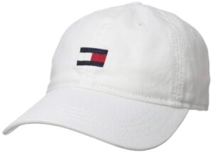 tommy hilfiger men's ardin dad hat, tommy white, one size