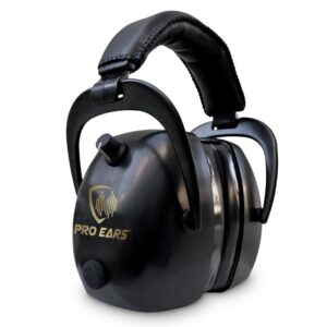 pro ears gold ii 30 over-ear electronic hearing protection headphones - black, 30 nrr, gel ear seals, dlsc tech, military grade - ideal for shooting