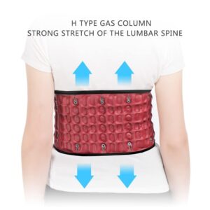 LEAMAI Decompression Back Belt Back Brace Back Pain Lower Lumbar Support Four Colors for Men&Women.(Y01S(25"-36") Red)