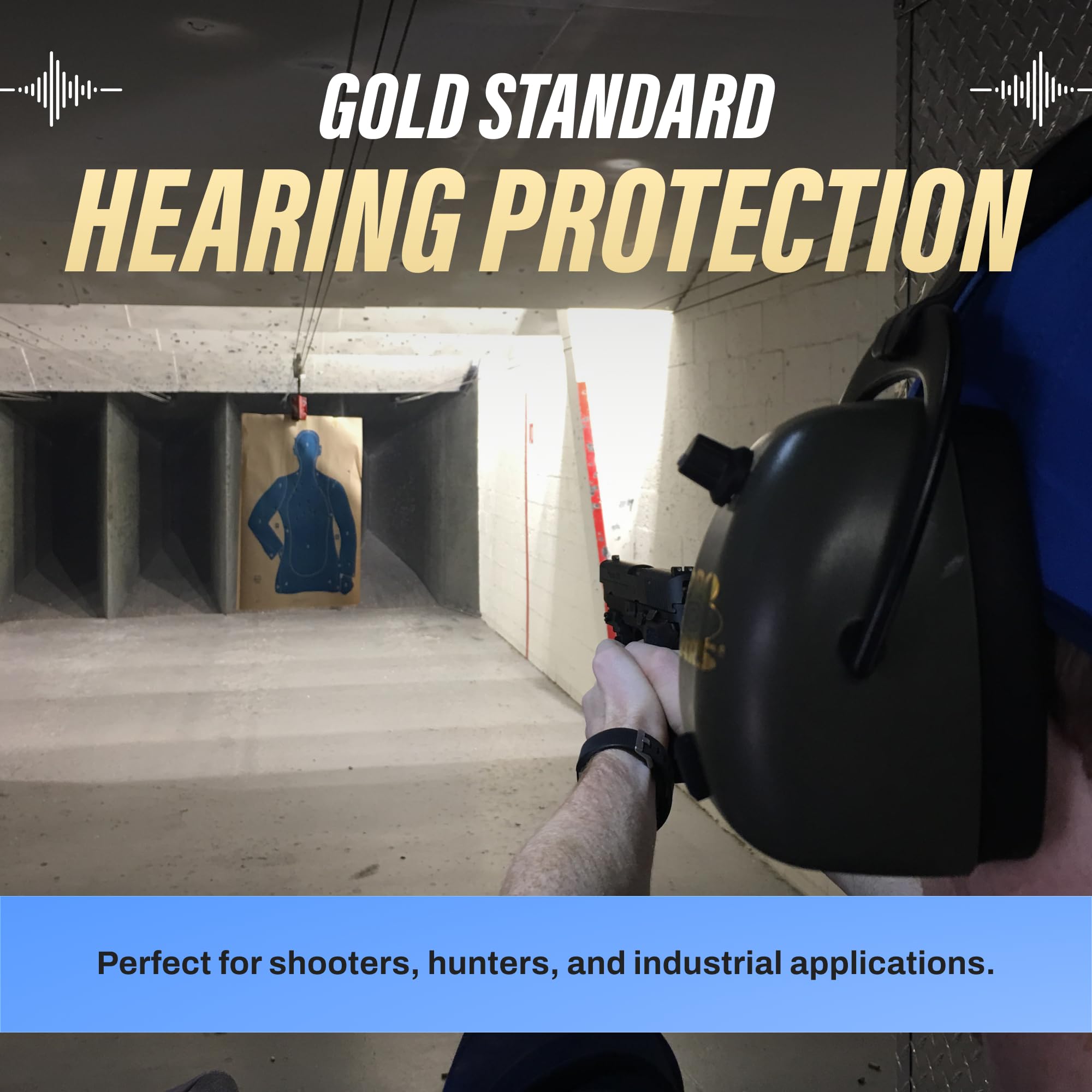 Pro Ears Gold II 30 Electronic Hearing Protection, Military Grade Tactical Ear Muffs, NRR 30 DB, for The Range, Shooting, & Hunting, Green,Adult,PEG2RMG