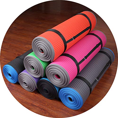 Signature Fitness All-Purpose 2/5-Inch (10mm) Extra Thick High Density Anti-Slip Exercise Pilates Yoga Mat with Carrying Strap Purple