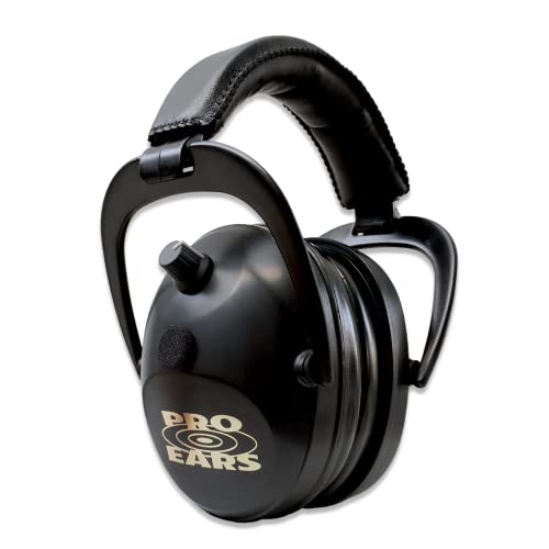 Pro Ears Gold II 26 Ear Muffs, NRR 26, Military Grade Electronic Hearing Protection with DLSC Compression, Gel Ear Seals & Auto Shut Off, Amplifies Sound 8x, Made in USA, Black