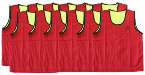 select reversible training vest (pack 12), senior, red/yellow