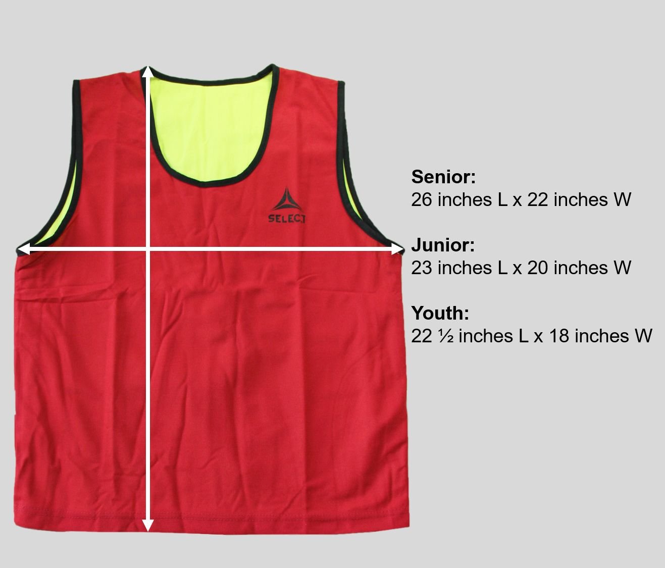 Select Reversible Training Vest (Pack 12), Senior, Red/Yellow