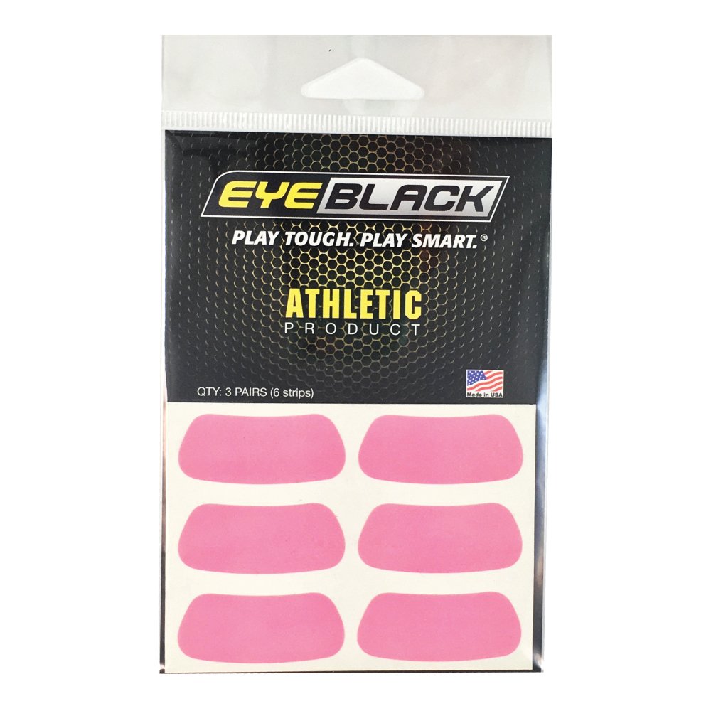 EyeBlack Under Eye Strip for Athletic Sports Team - Enhance Performance, Show Team Spirit, Comfortable, Easy-to-Apply, Perfect for Game Day, Practice, Winners - Pink - 2 Pairs (4 Strips)