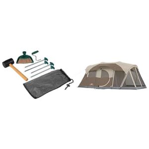 coleman weathermaster camping tent with screened porch, weatherproof 6-person family tent with included rainfly and carry bag, easy setup tent with screened-in porch