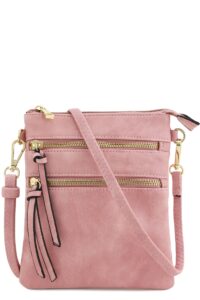 isabelle functional multi pocket crossbody bag (dusty pink)