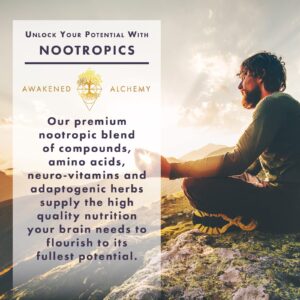 AWAKEN GOLD Premium Nootropic Supplement | Advanced Brain Nutrition | Improve Memory & Learning | Enhance Focus & Clarity | Intensify Drive | 11 Premium Ingredients | 45 Servings