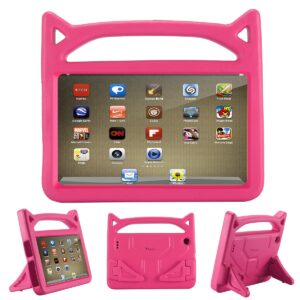 all-new fire 7 2019 case,fire 7 tablet case,riaour kids shock proof protective cover case for amazon fire 7 tablets (compatible with 5th generation 2015/7th generation 2017/9th generation 2019) (rose)