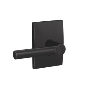 schlage custom fc21 brw 622 cen broadway lever with century trim hall-closet and bed-bath lock, matte black