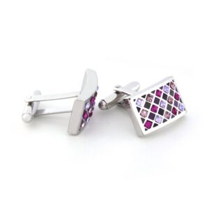 Mr.Van Elegant Swarovski Crystal Cufflinks Purple Groovy Fuchsia Glimmering Cuff Links Set Wedding Christmas Gifts for men