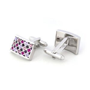 Mr.Van Elegant Swarovski Crystal Cufflinks Purple Groovy Fuchsia Glimmering Cuff Links Set Wedding Christmas Gifts for men