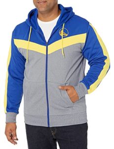 ultra game nba golden state warriors mens soft fleece full zip jacket hoodie, team color, medium