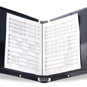 MSP Medium Size Music Sheet Piano Folder 9.5" x 12" with Handle and Strap (Music Folder with 2 sets of elastic cords)