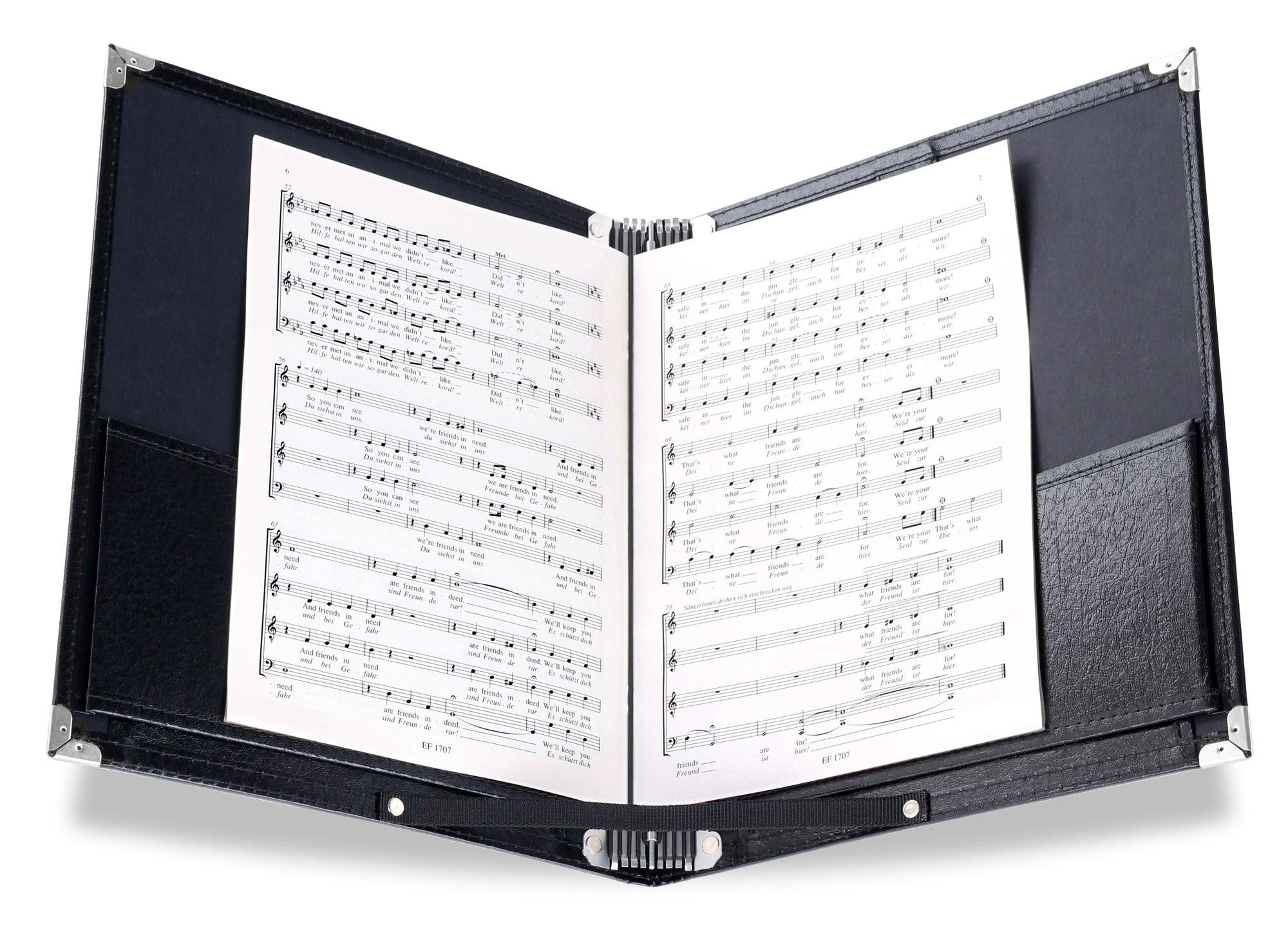 MSP Medium Size Music Sheet Piano Folder 9.5" x 12" with Handle and Strap (Music Folder with 2 sets of elastic cords)